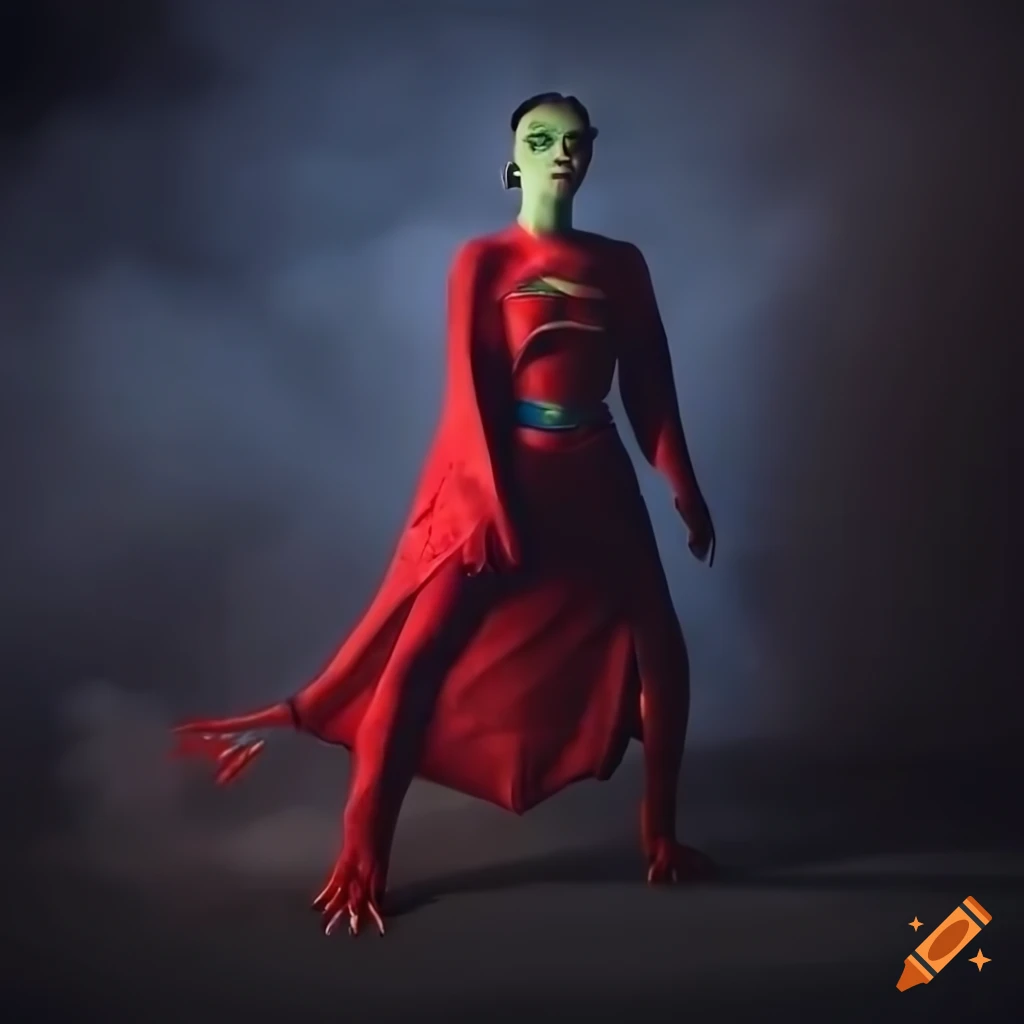 Lizard superhero walking in dramatic lighting with cape billowing on ...