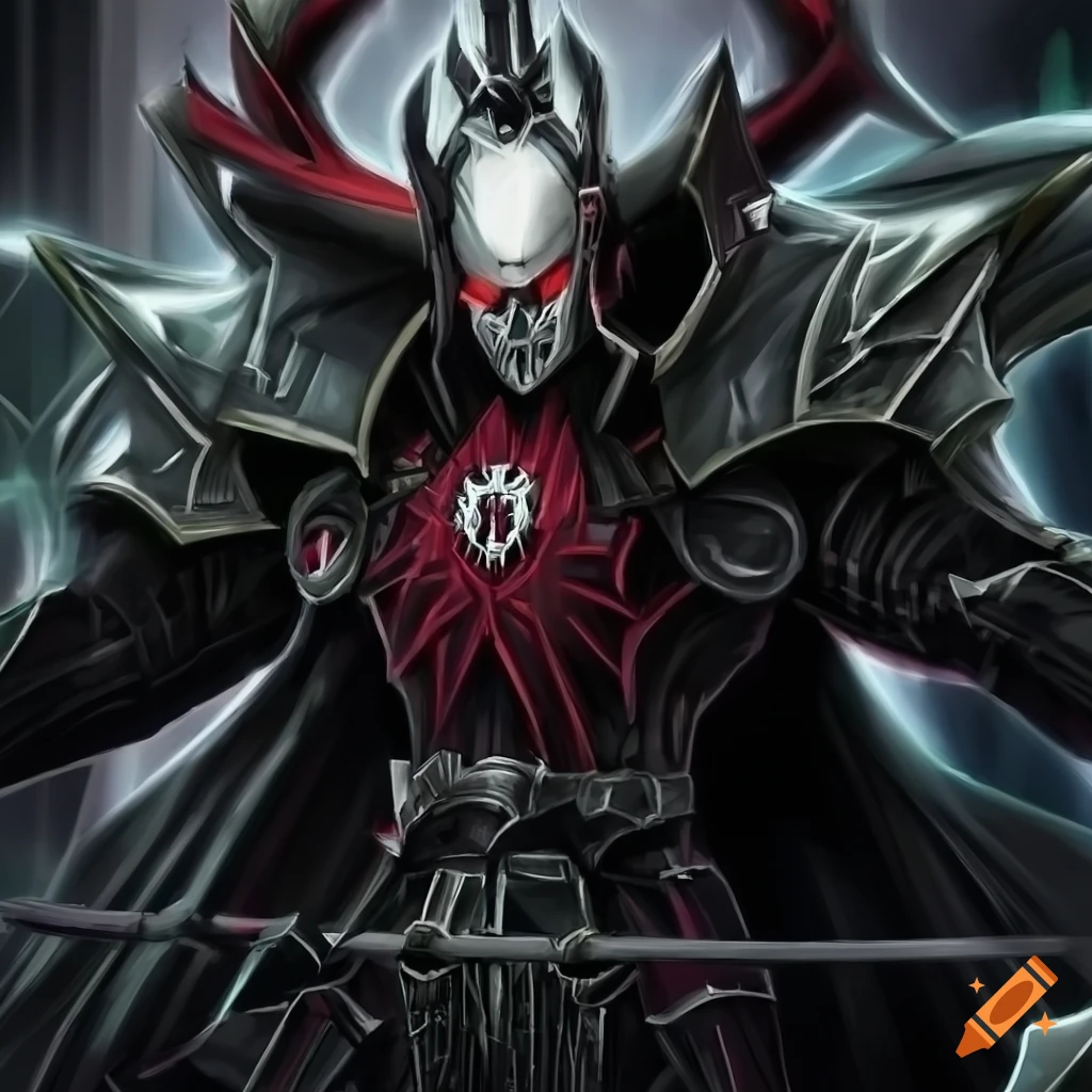 Yu Gi Oh art featuring an undead Darklord Lich Samurai on Craiyon