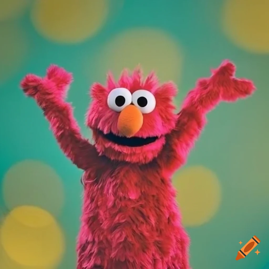 Weasel wearing a full body elmo mascot costume on Craiyon