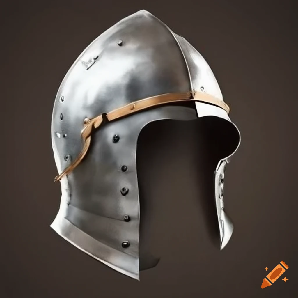 Medieval plate armor helmet on Craiyon