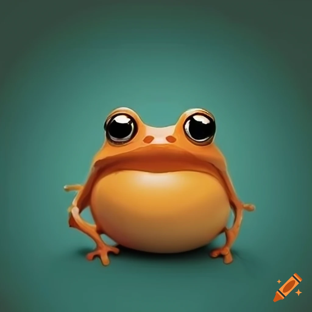 Cute round frog profile picture on Craiyon