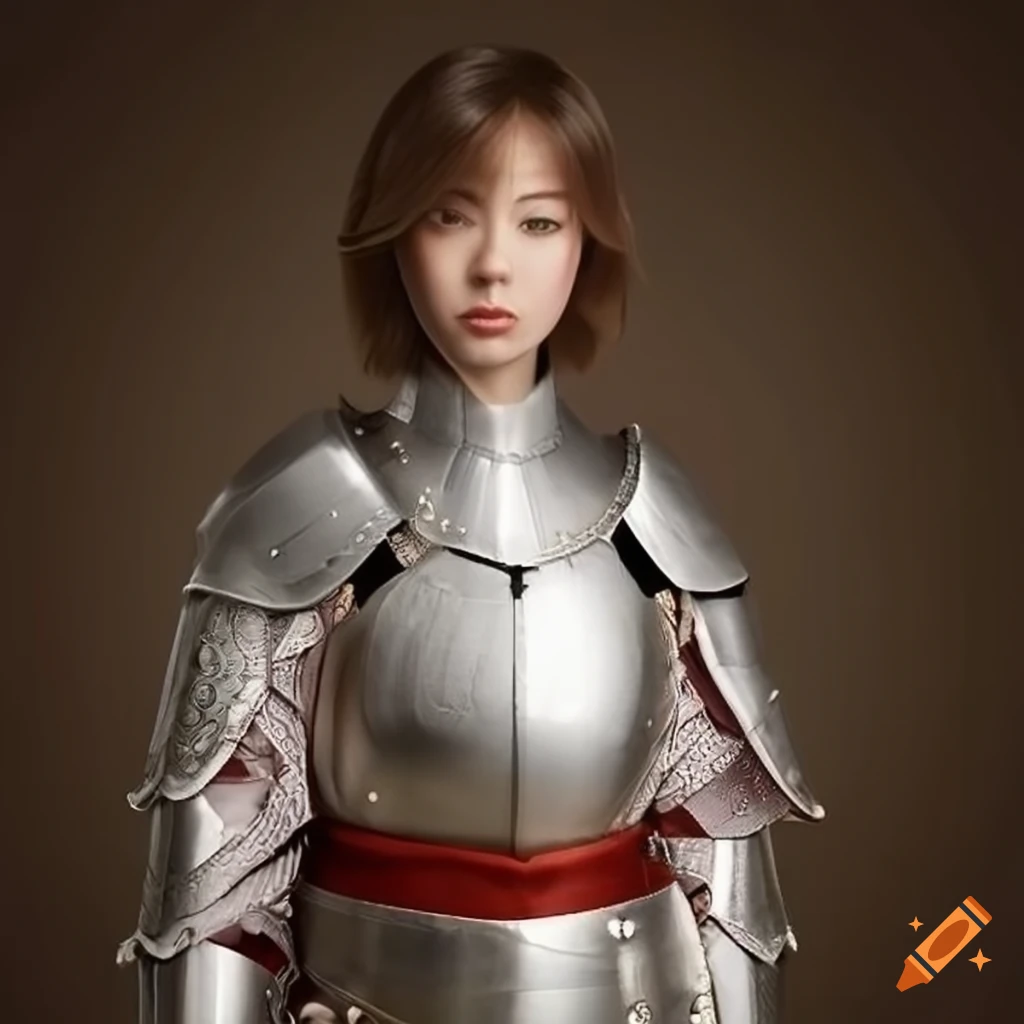 Girl in yukata mixed with European knight armor on Craiyon