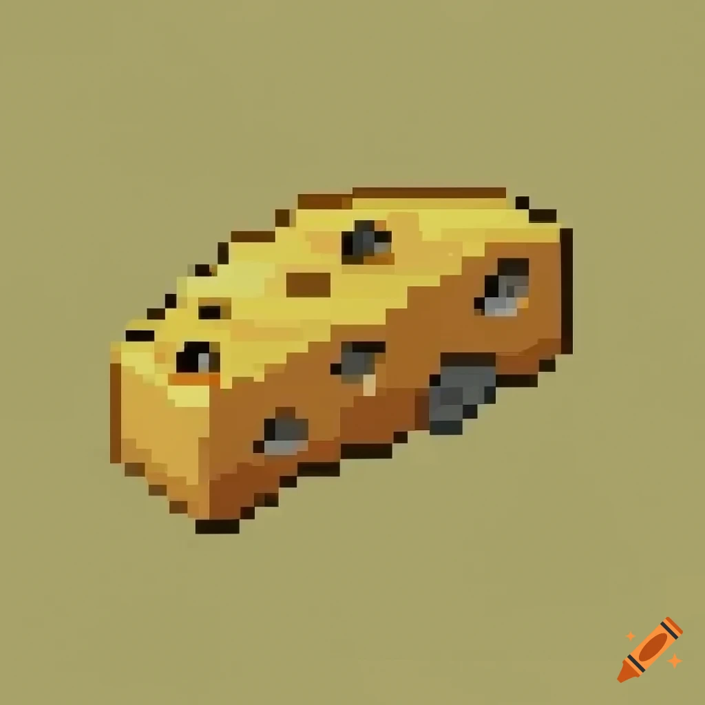 Pixel art of cheese on Craiyon
