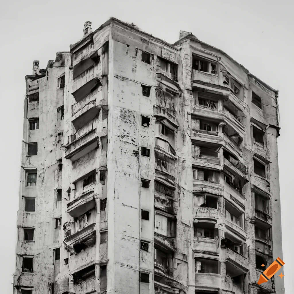 Old middle-class residential building in Israel on Craiyon