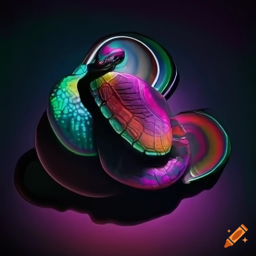 Stylish black turtle in a colorful set with a funky vibe on Craiyon