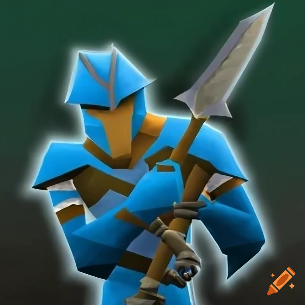 Oldschool runescape skiller training with a bronze sword in blue armor ...