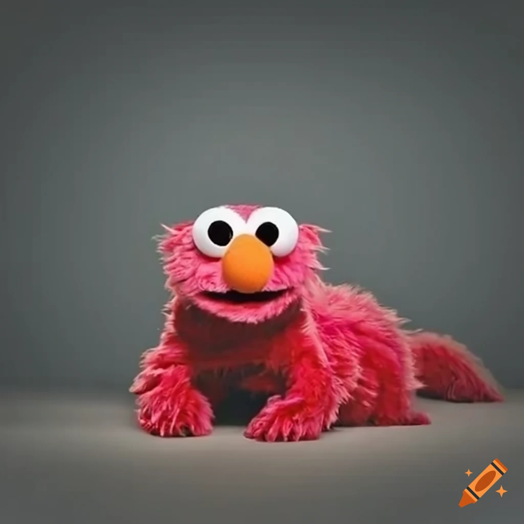 Weasel in full body Elmo costume crawling on Craiyon