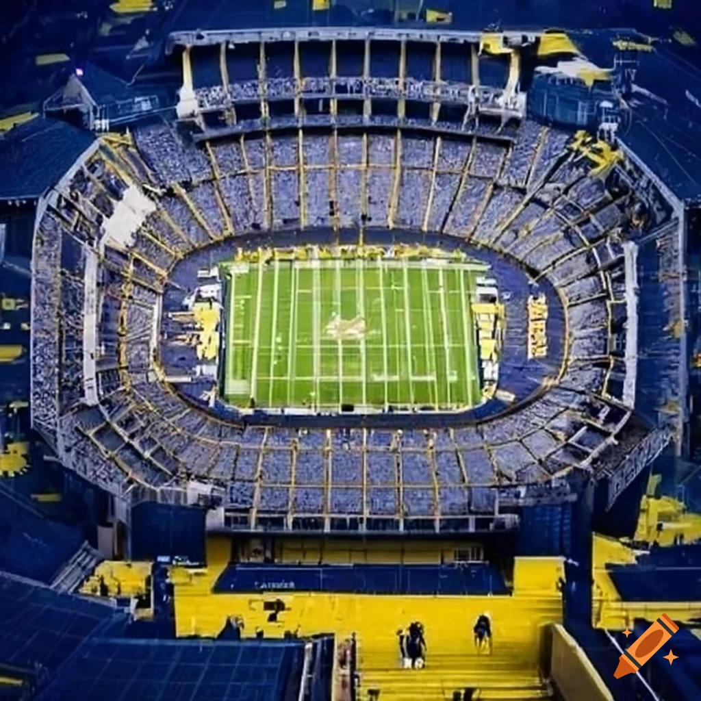 Michigan stadium with columns on Craiyon