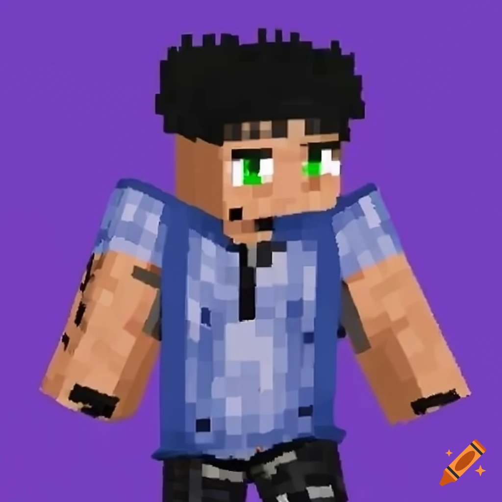 Blueface minecraft skin style on Craiyon