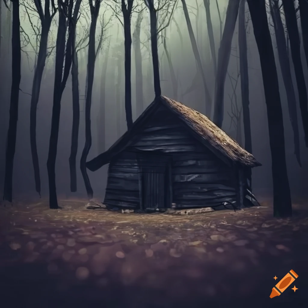 Vintage hut in a dark forest setting on Craiyon