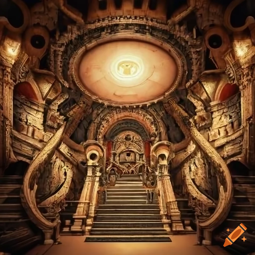 Steampunk entrance hall of a colosseum on Craiyon