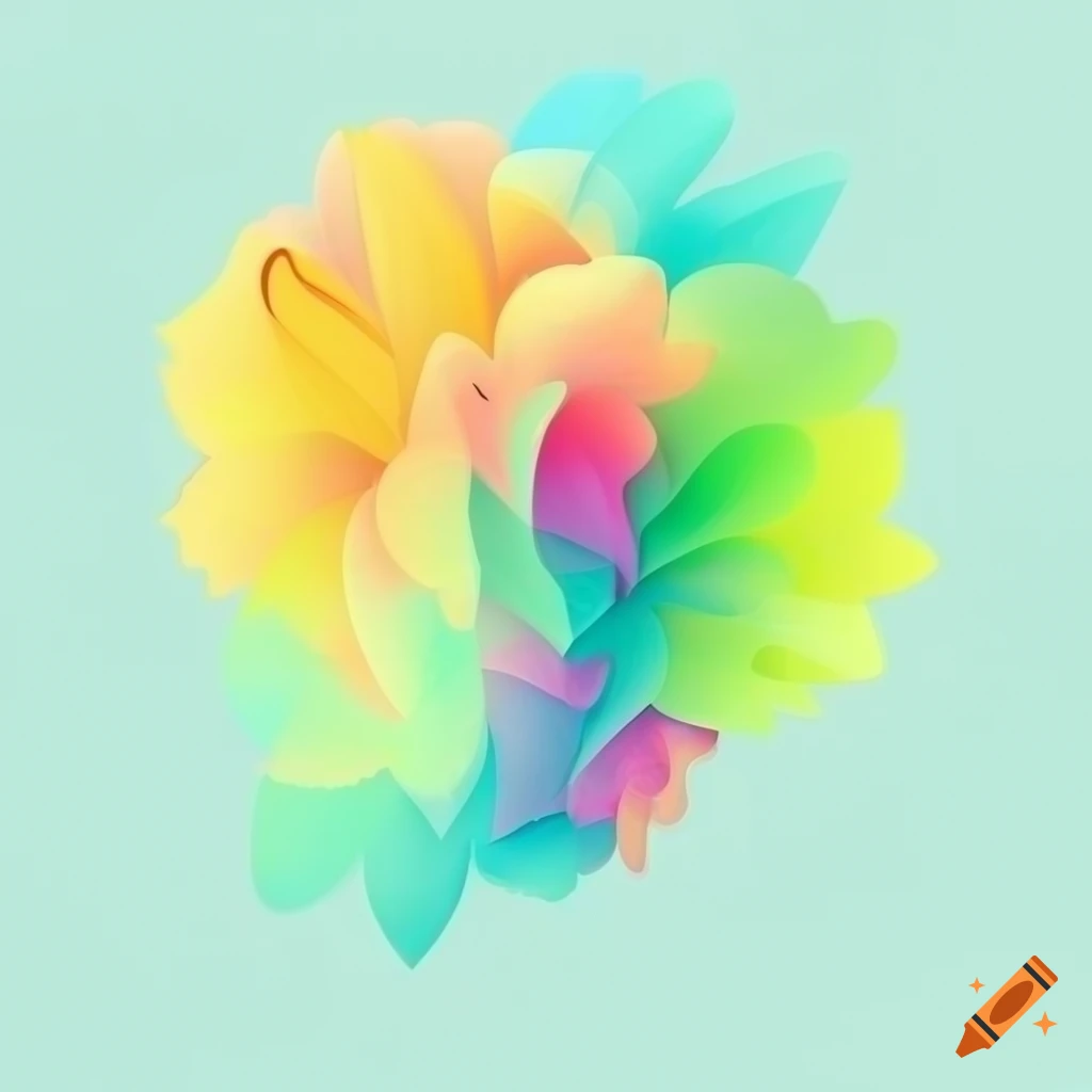 Multicolor gradient background with cute design on Craiyon