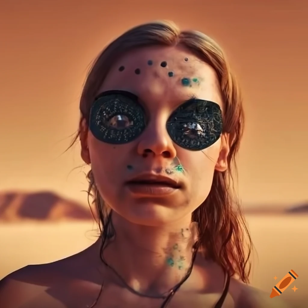 Mutated friendly person in the desert on Craiyon