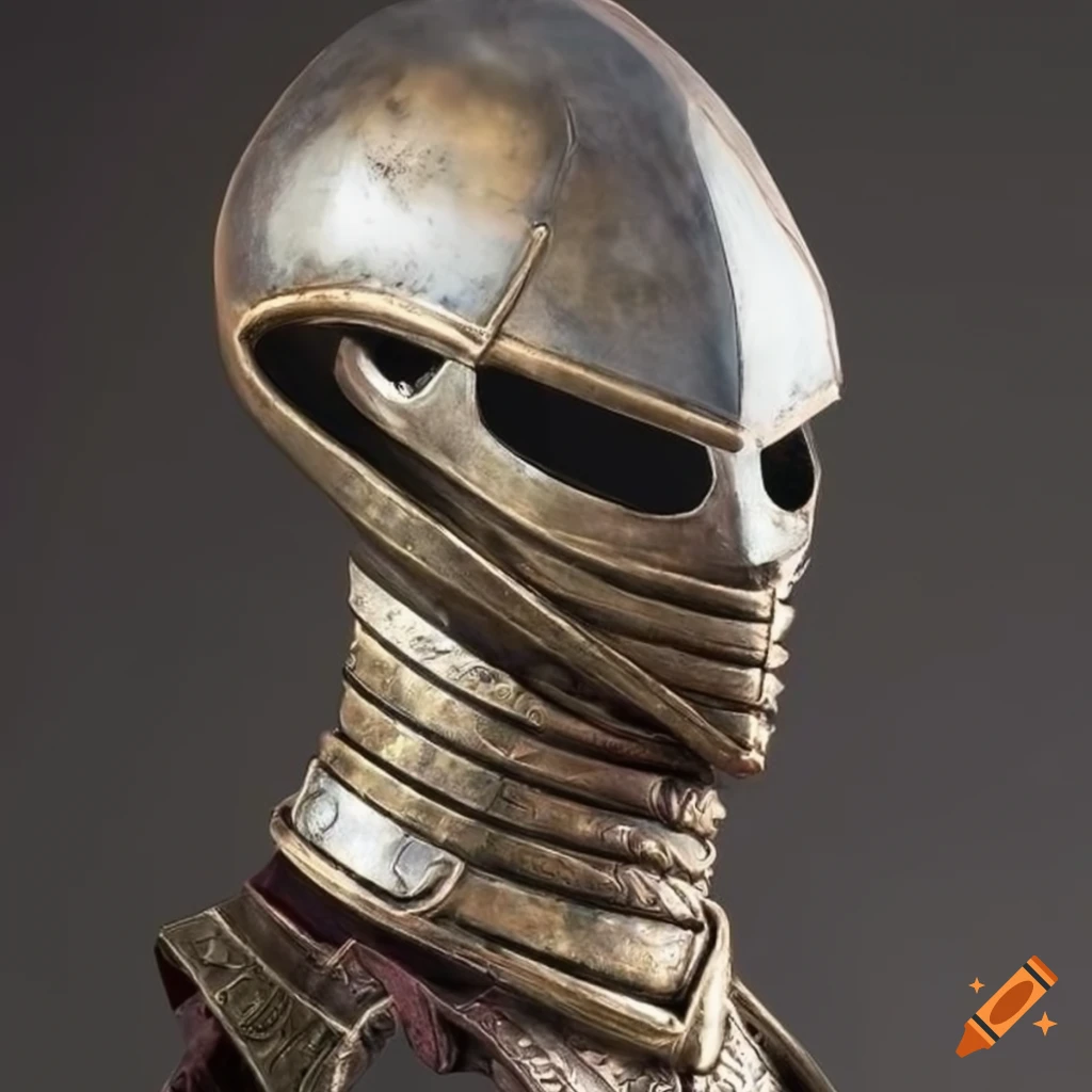 Alien armor with simple silver and bronze design on Craiyon