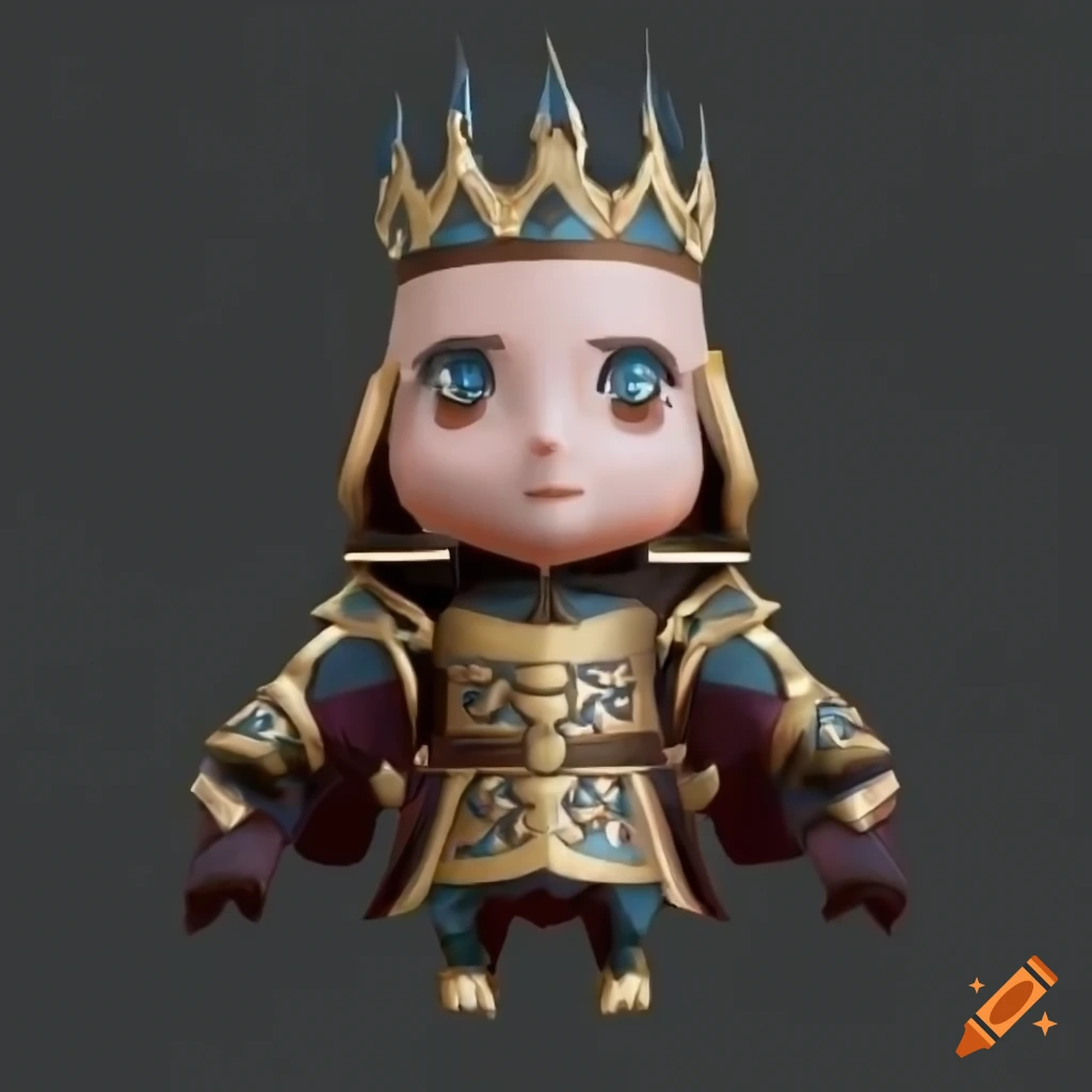 3D model reference T-pose of a cute chibi Bishop character on Craiyon