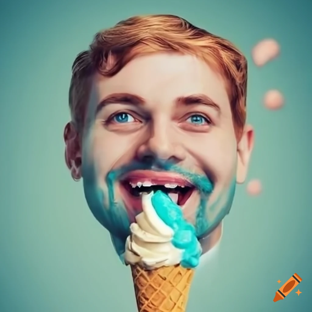 Happy man selling ice cream on Craiyon