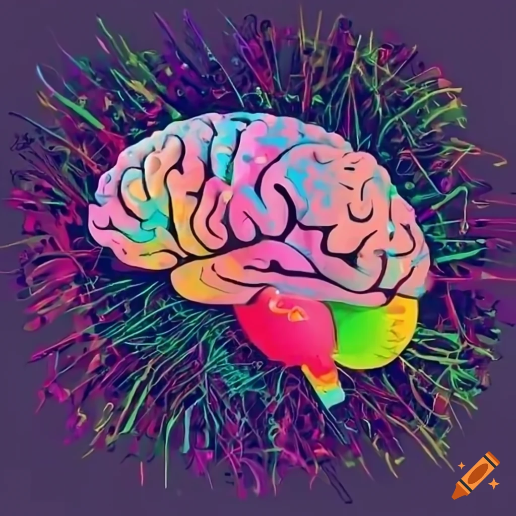 Brain structure depicting stress on Craiyon