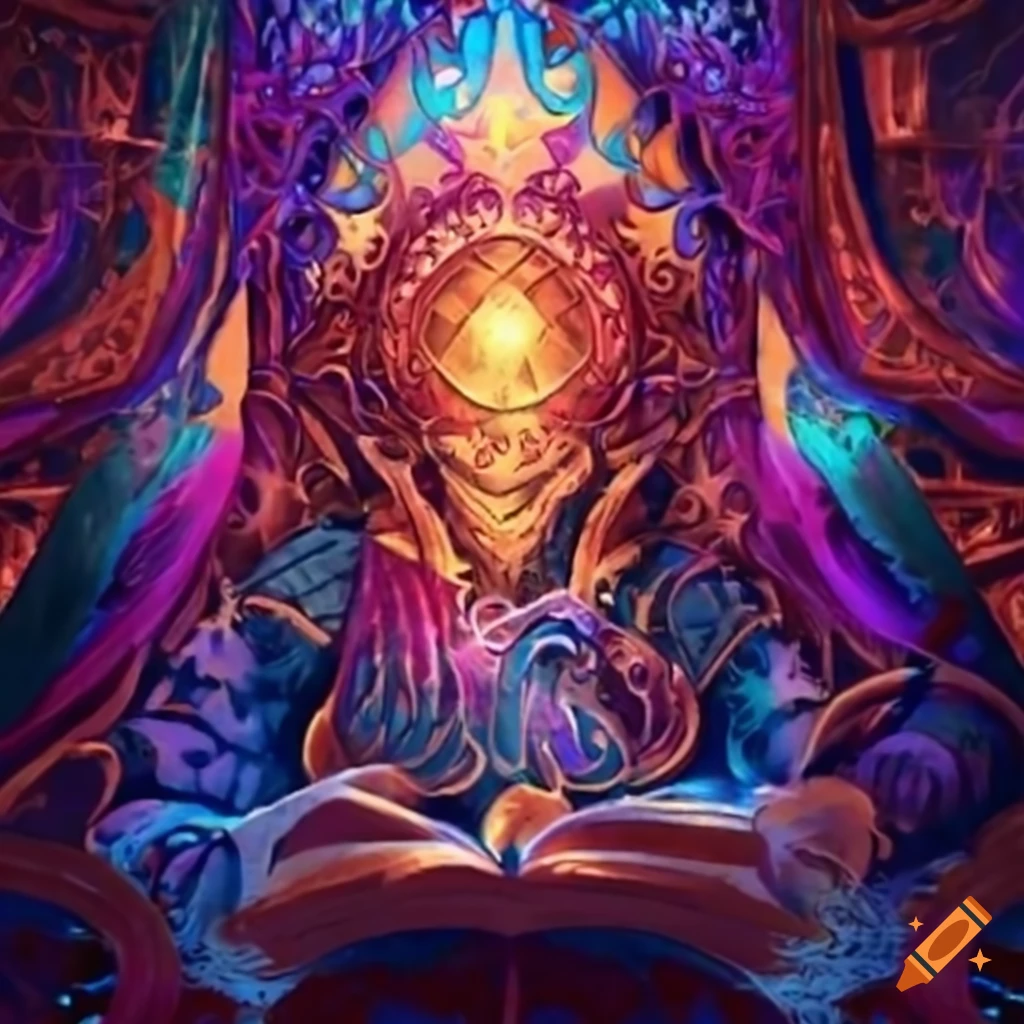 Illuminated manuscript art inspired by magic: the gathering on Craiyon