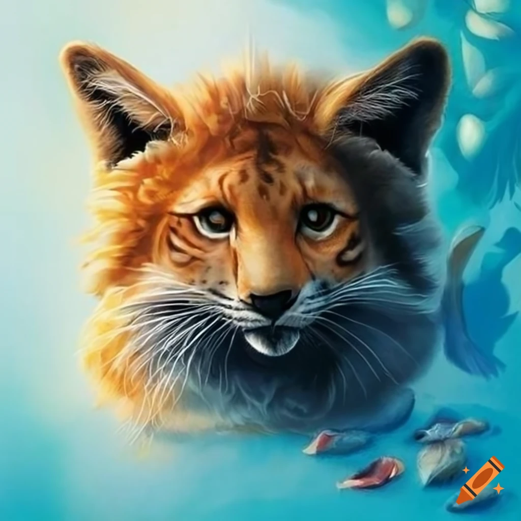 Animal mural artwork in a4 size on Craiyon