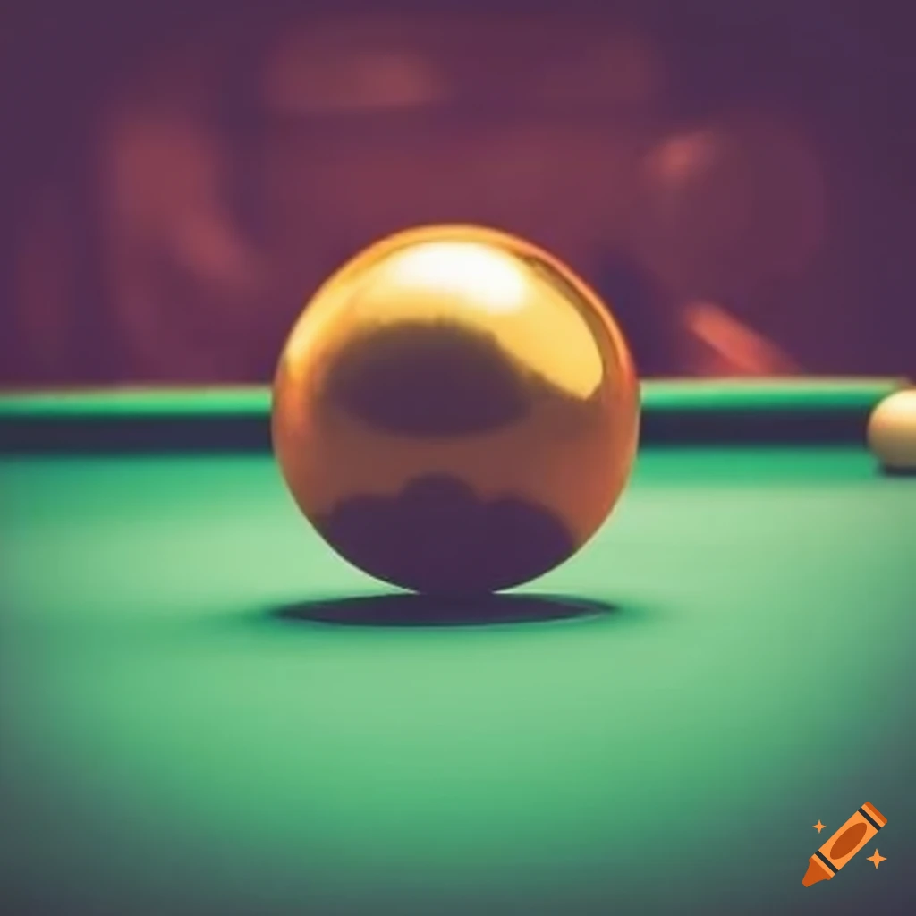 Golden ball on a snooker table on Craiyon