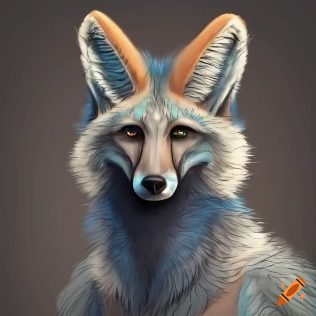 Garthack, male maned wolf human hybrid with green eyes on Craiyon