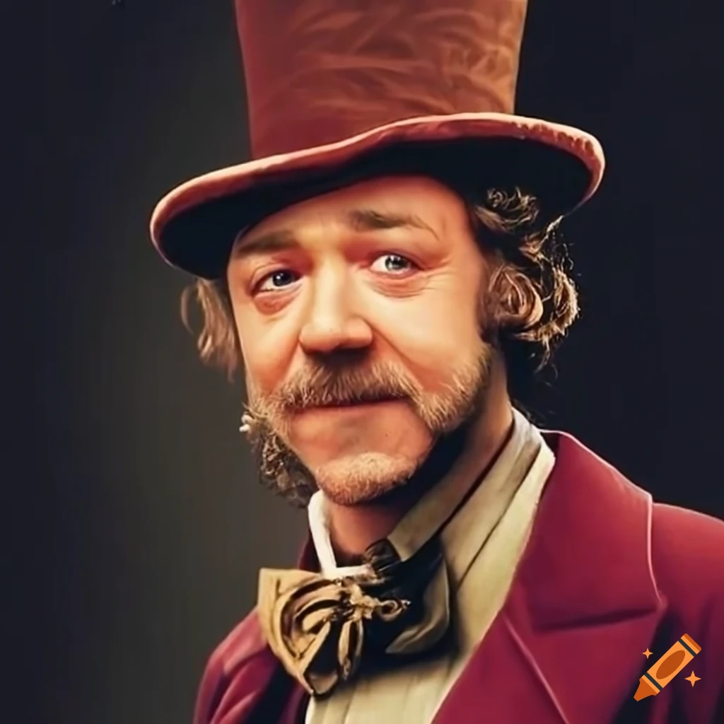 Willy wonka portrayed by russell crowe on Craiyon