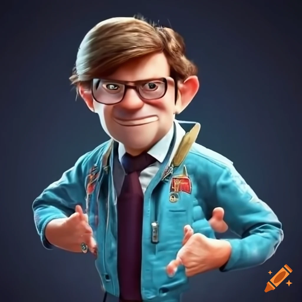 Pixar style Dwight Schulz as iconic A-Team character Mad Murdock with ...