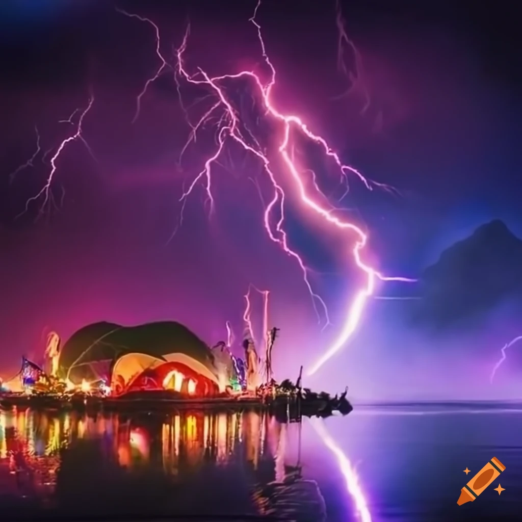 Lightning party festival on Craiyon
