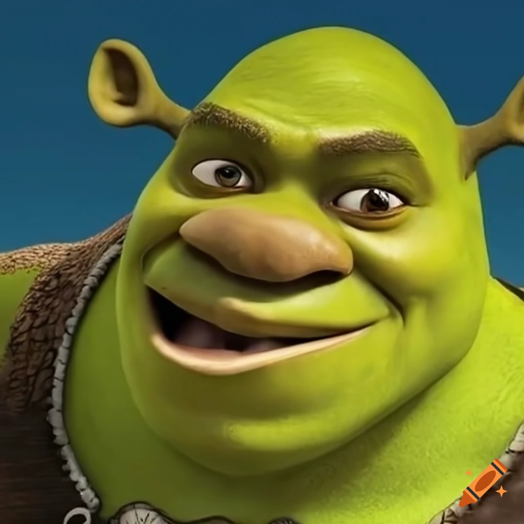 Green potato with shrek's face and ears on Craiyon