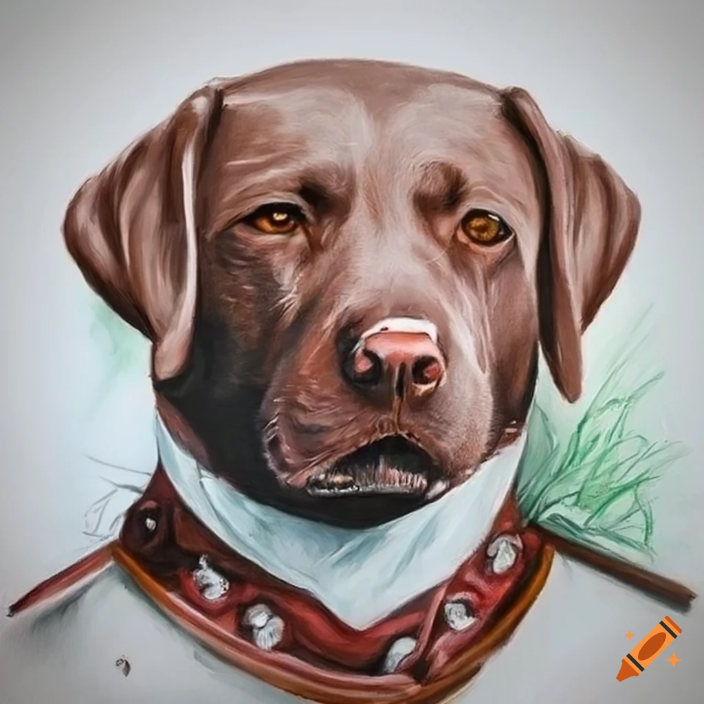 Adorable brown labrador in a queen costume portrait on Craiyon