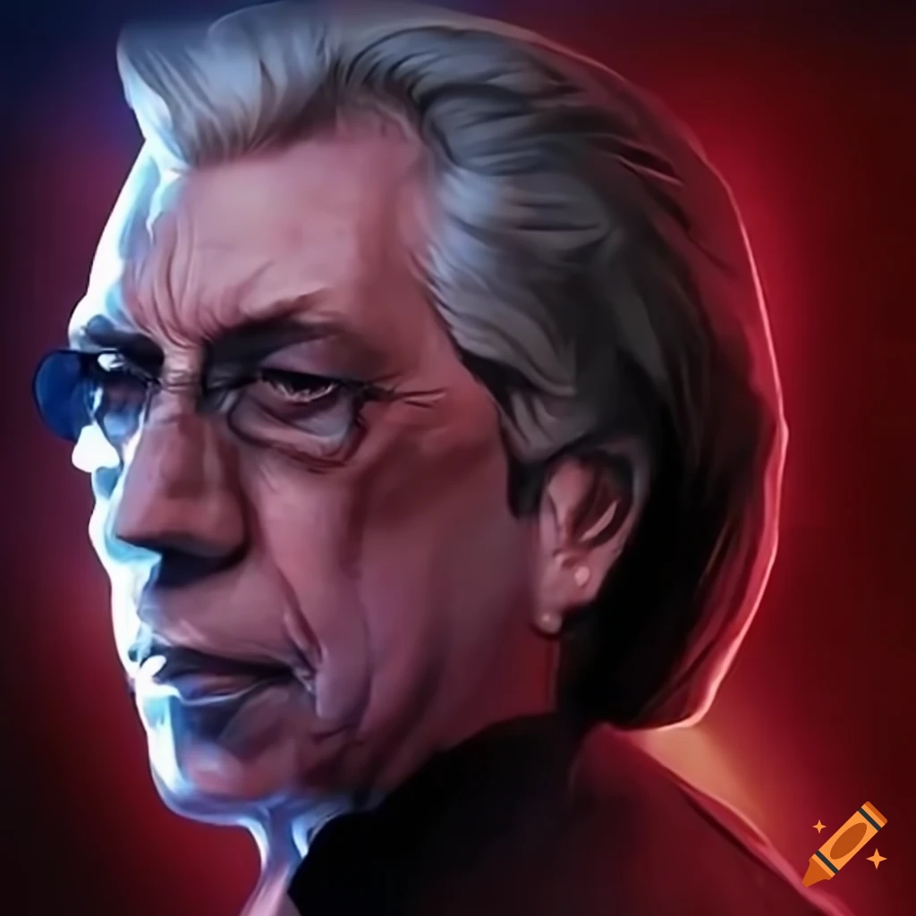 Two faces merged together in a satire mashup on Craiyon