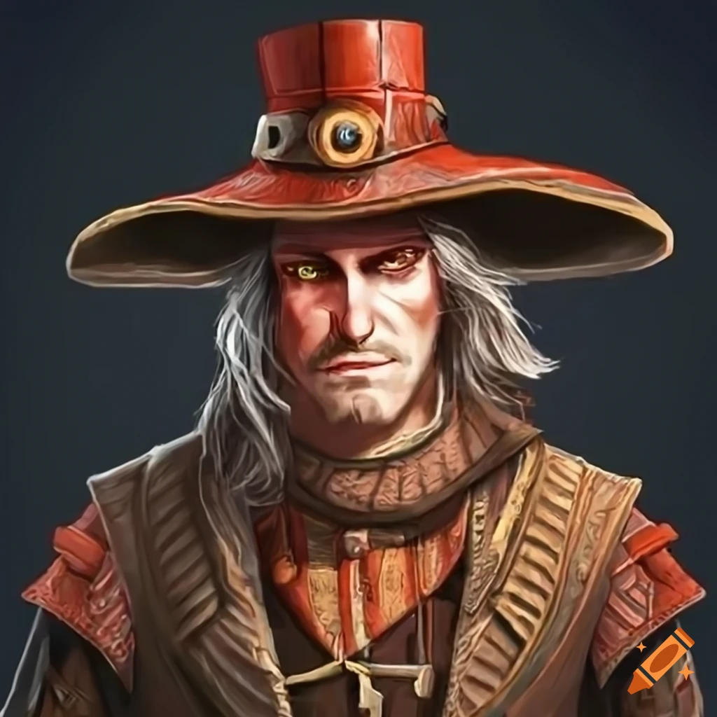 Rincewind portrayed as witcher character on Craiyon