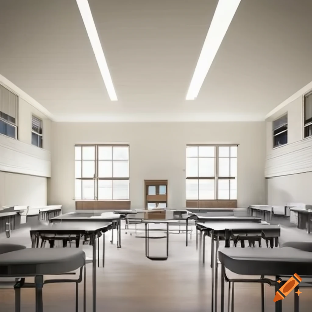 Photorealistic view inside a school building on Craiyon