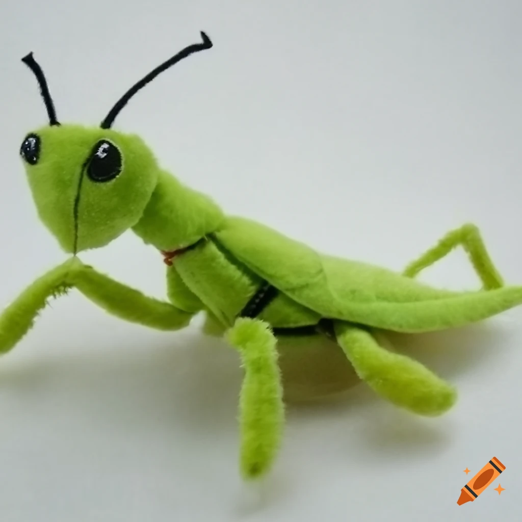 Kawaii stuffed mantis in a product photo on Craiyon