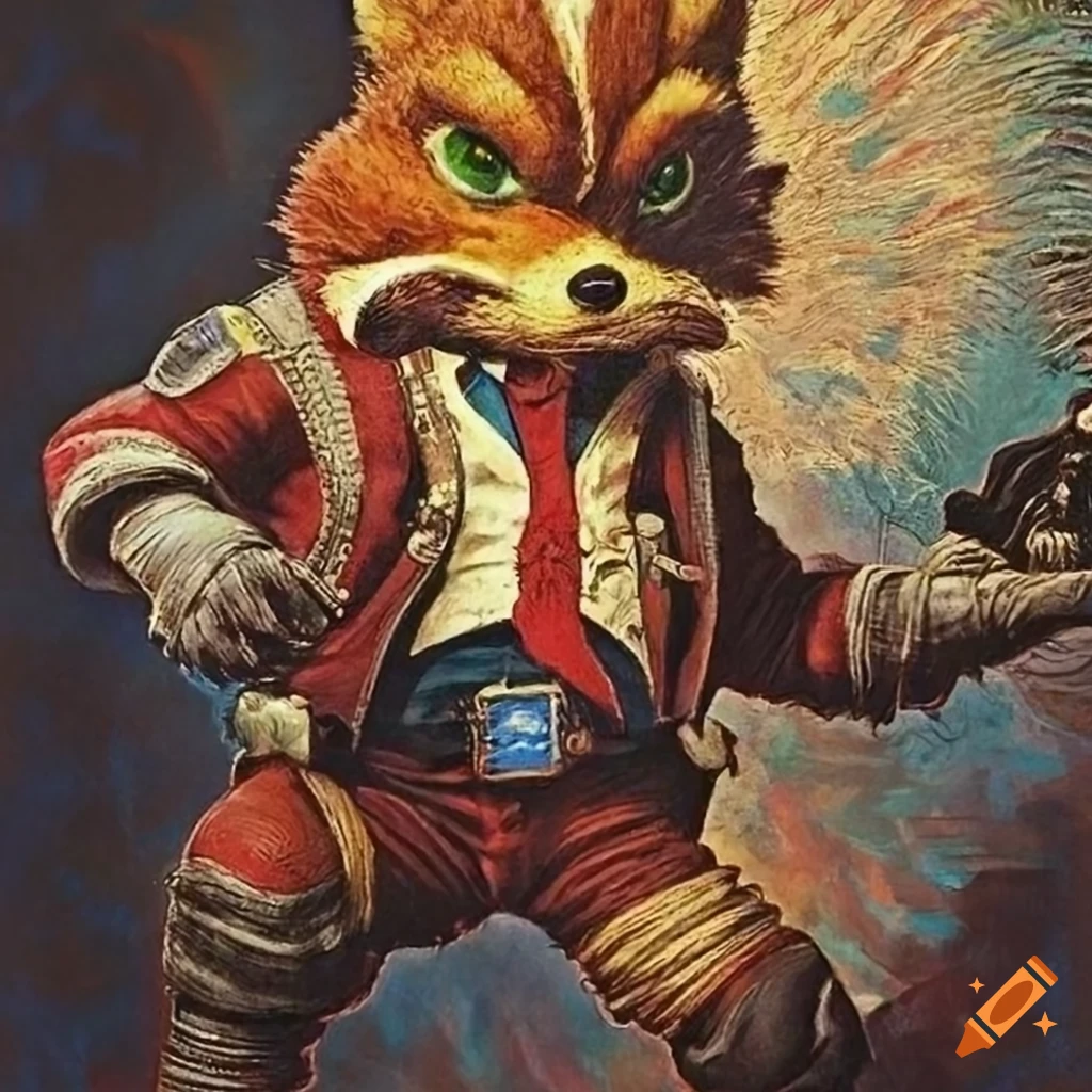 Intricate vintage Star Fox poster with James Gurney and Norman Rockwell ...