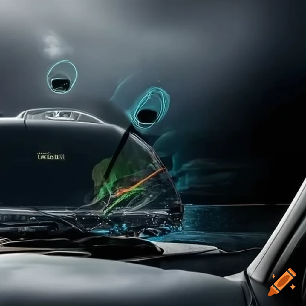 Car windshield with built-in gps system on Craiyon