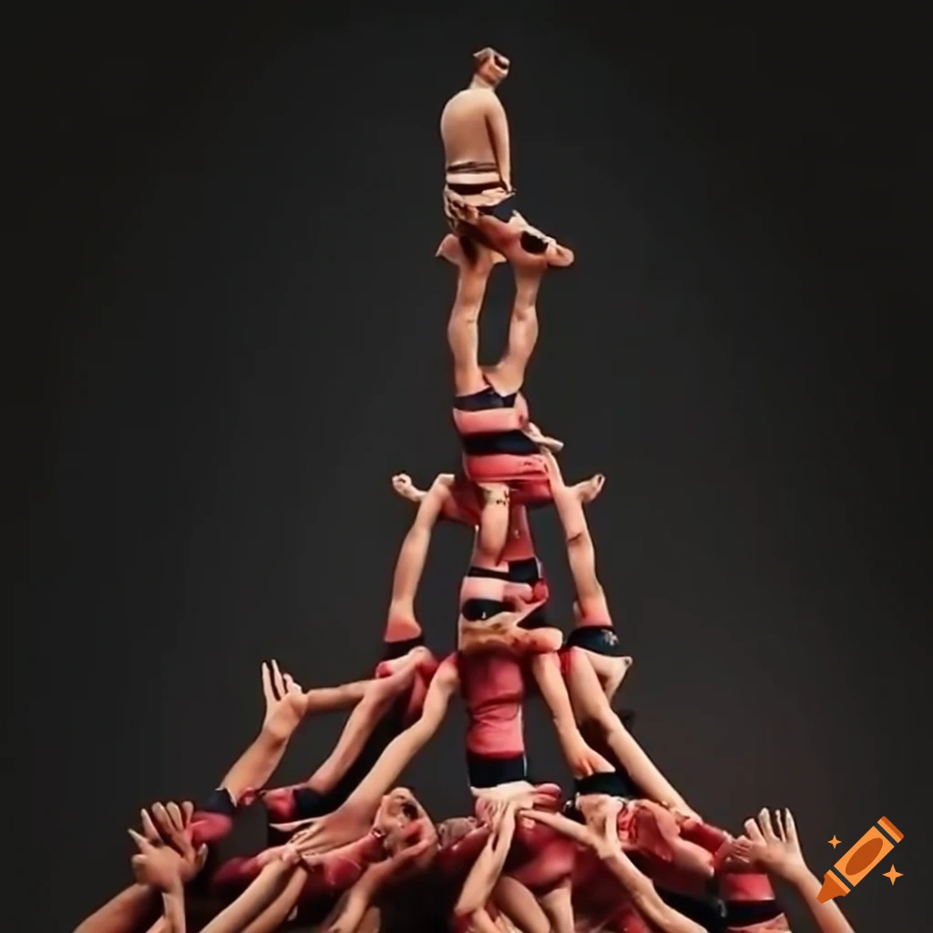 Human towers performance on Craiyon
