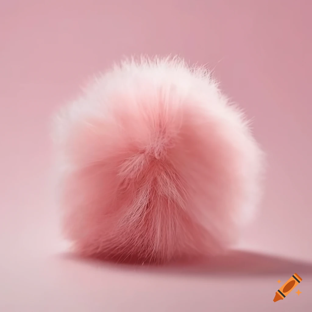 Light pink fluffy pom pom with small pearls on Craiyon