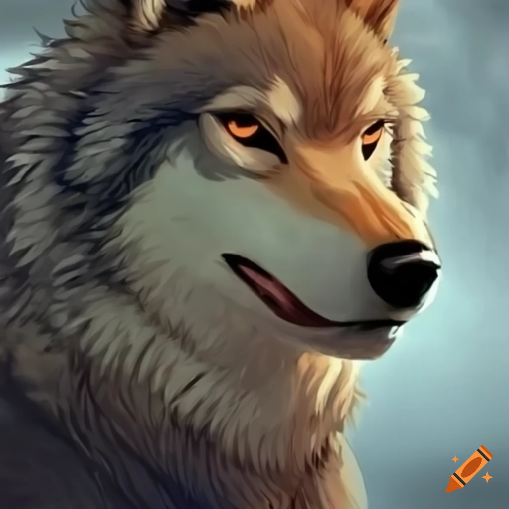 Hermione depicted as a wolf on Craiyon