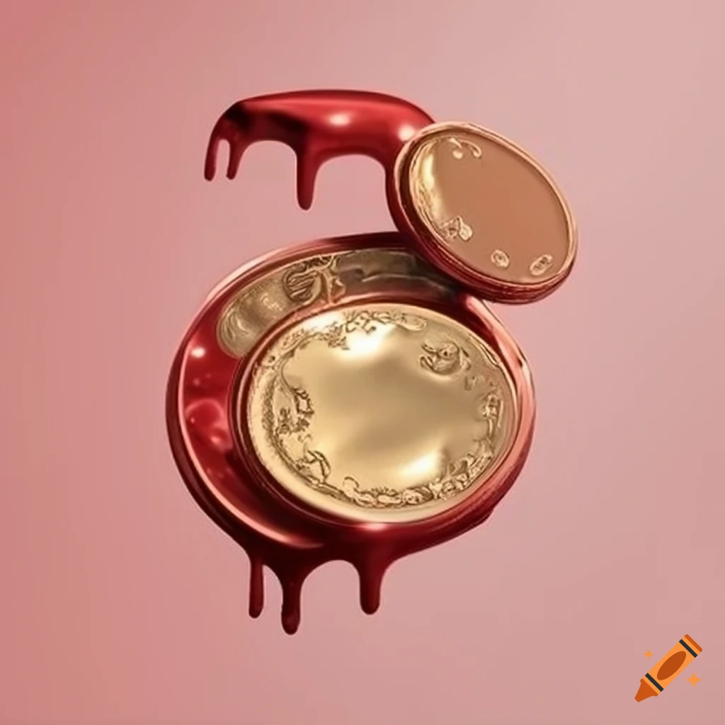 Rose gold coins with blood dripping, artistic on Craiyon