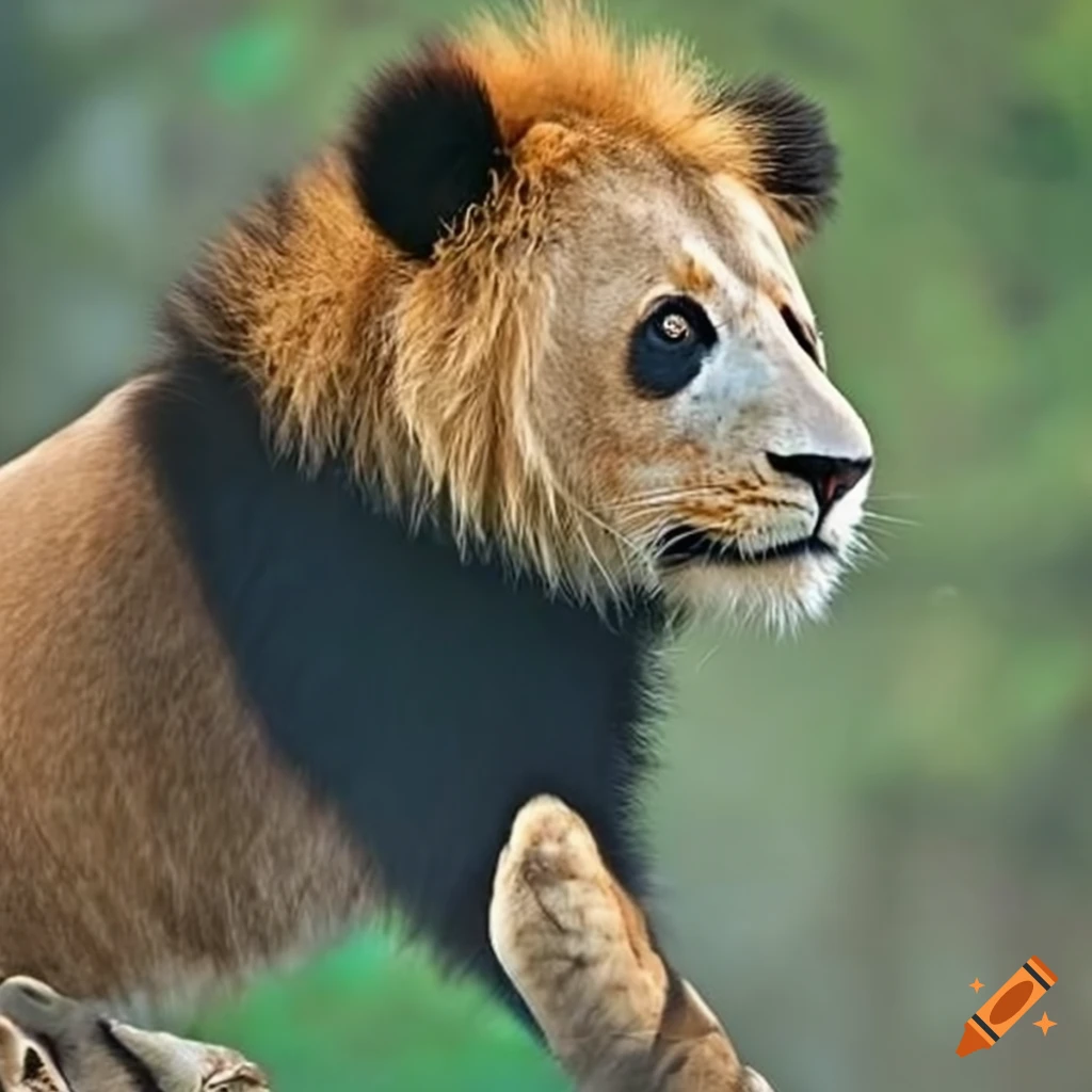 Imaginary combination of a panda and a lion on Craiyon