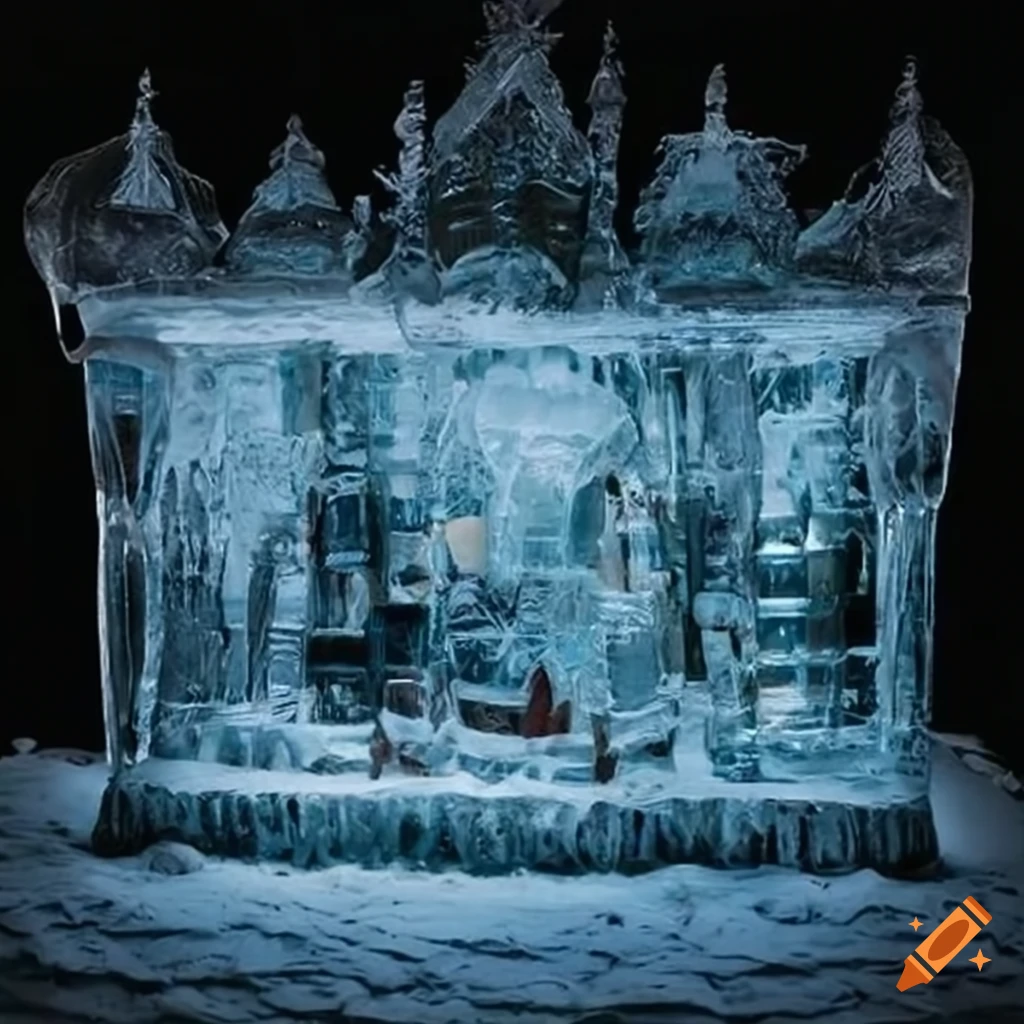 Fantasy store covered in ice on Craiyon