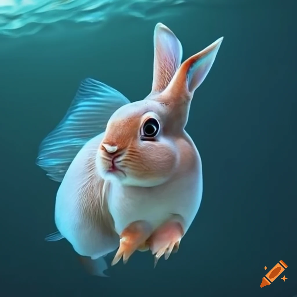 Bunny and fish hybrid creature on Craiyon