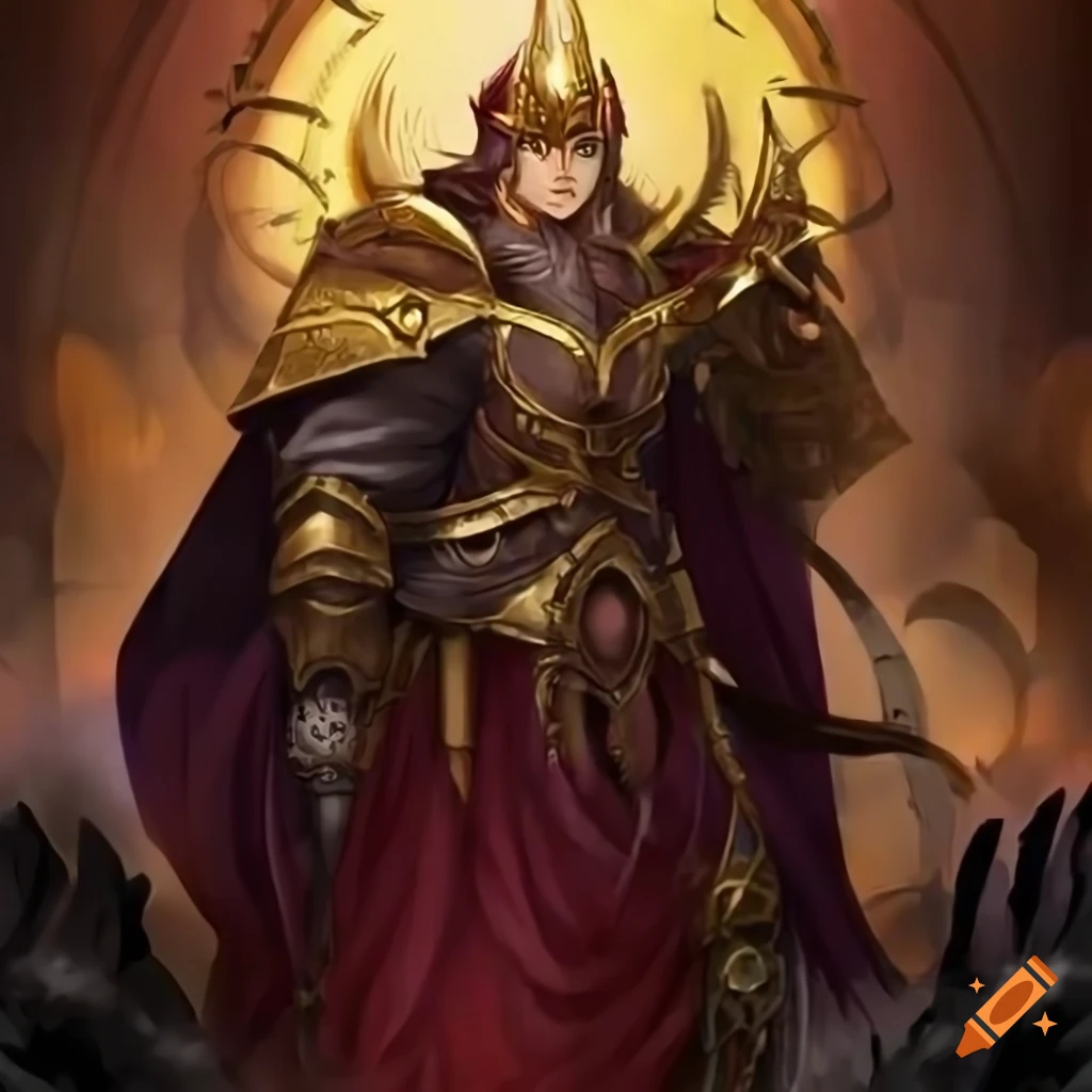 Anime medieval imperial god man character on Craiyon