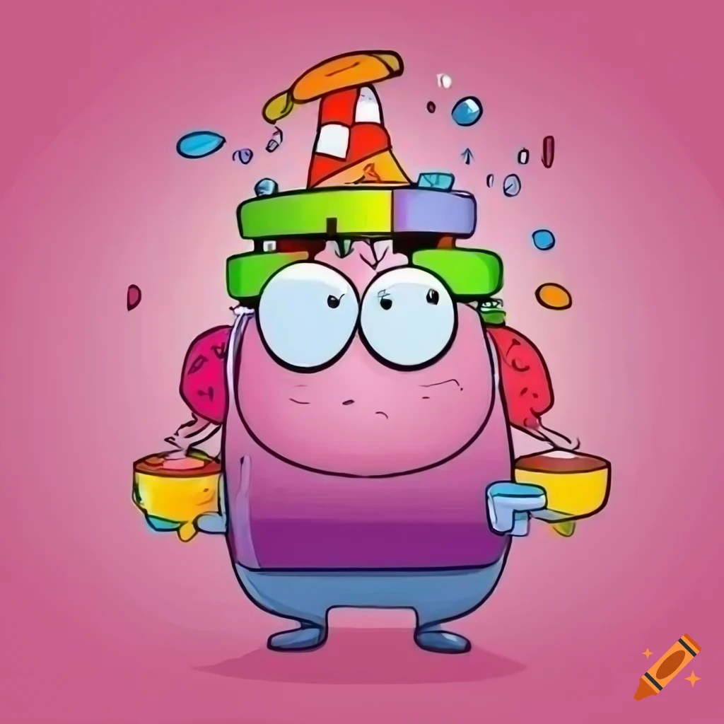 Colorful cartoon illustration of a tupperware party at home on Craiyon