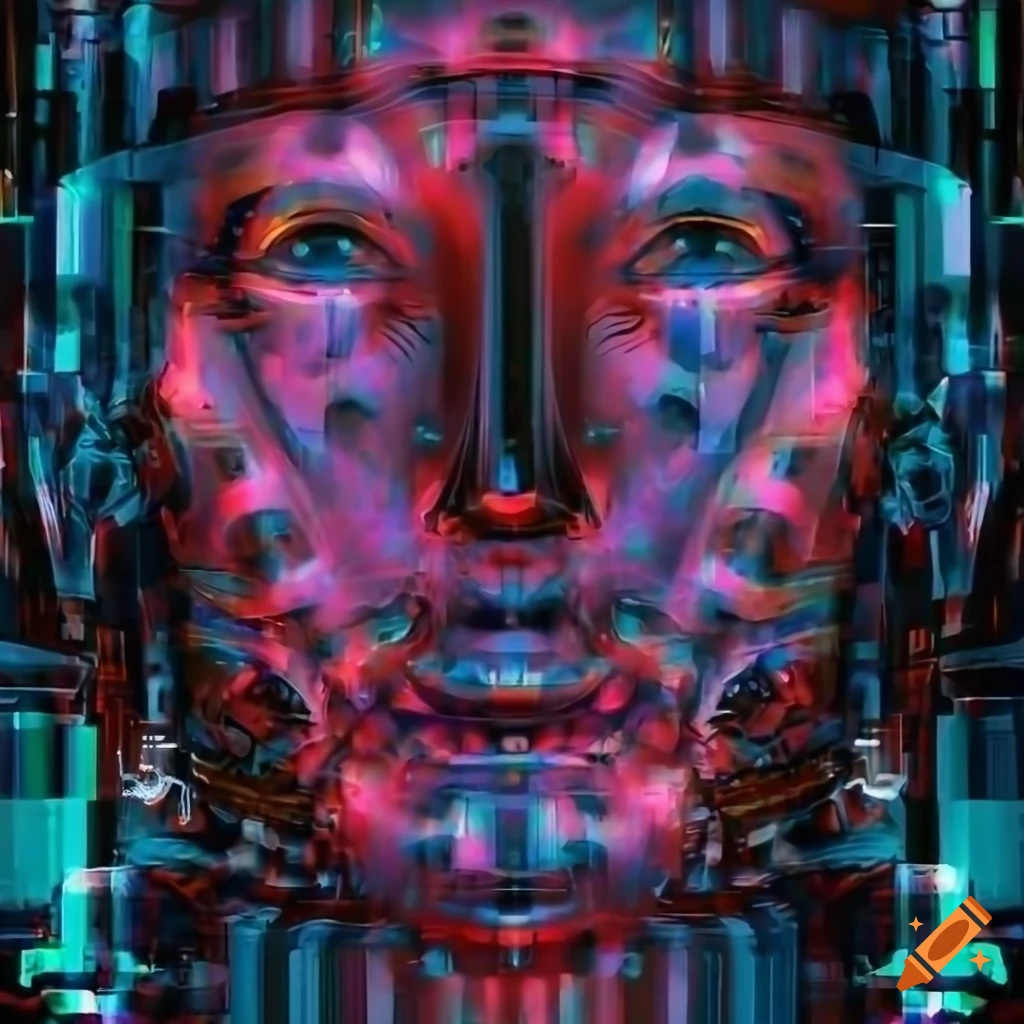 Techno abstract mind with the phrase 'Rave' on a futuristic transparent ...