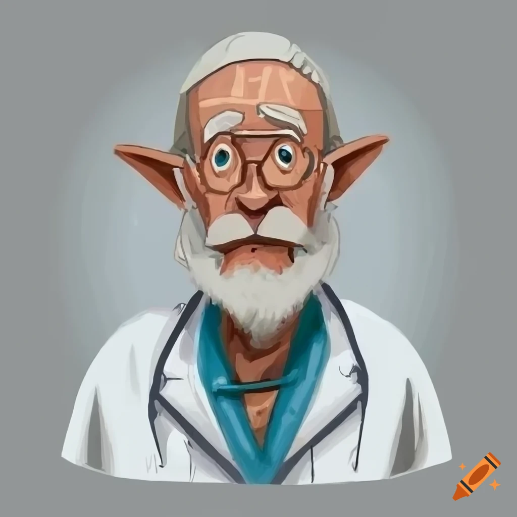 Elderly wise doctor character in legend of zelda art style on Craiyon