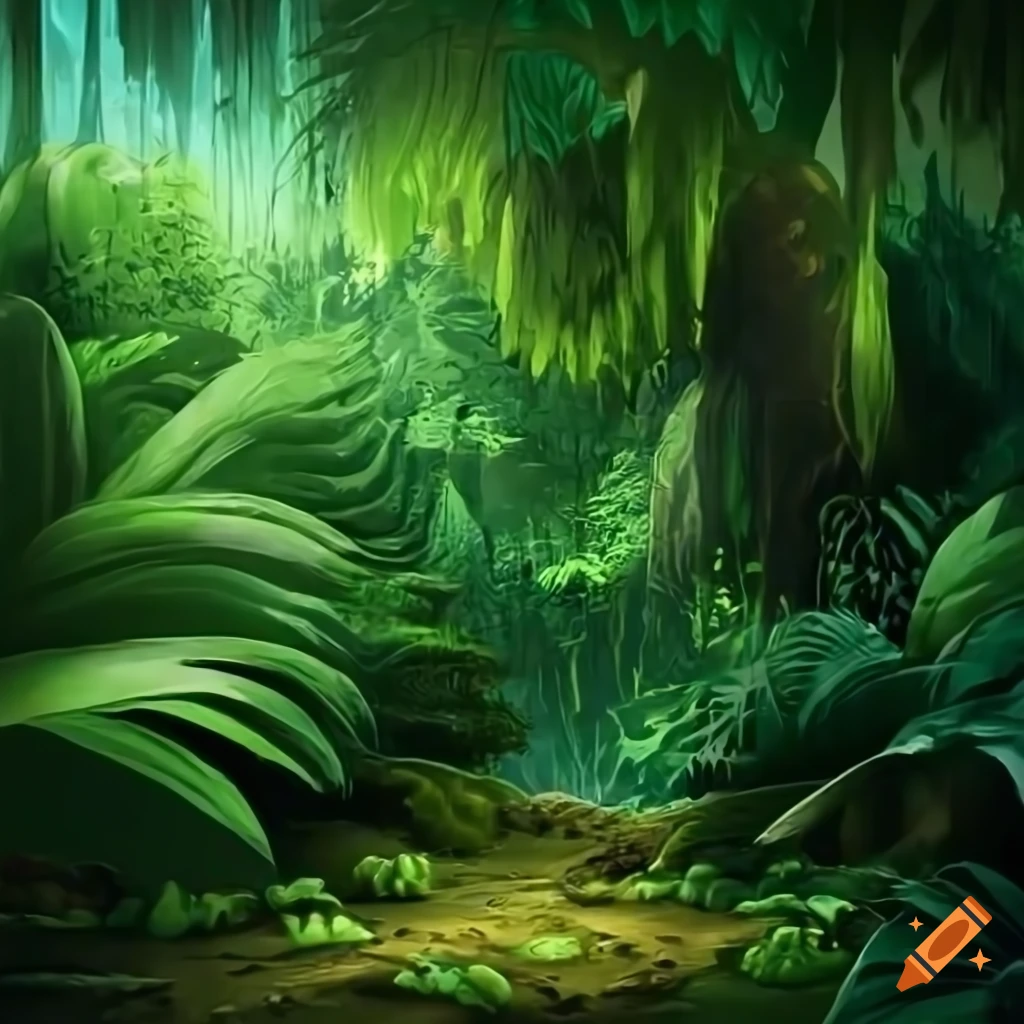 Realistic jungle background on Craiyon