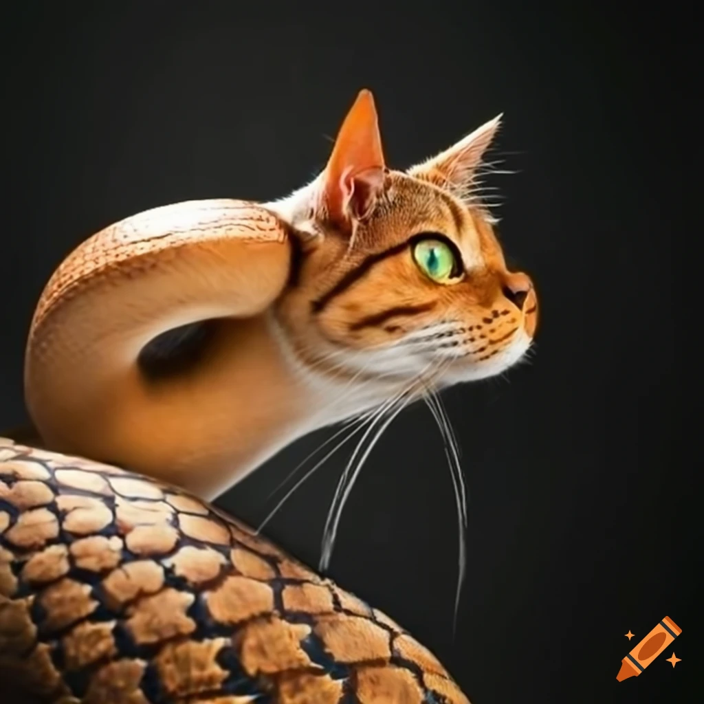 Cat on a snake on Craiyon