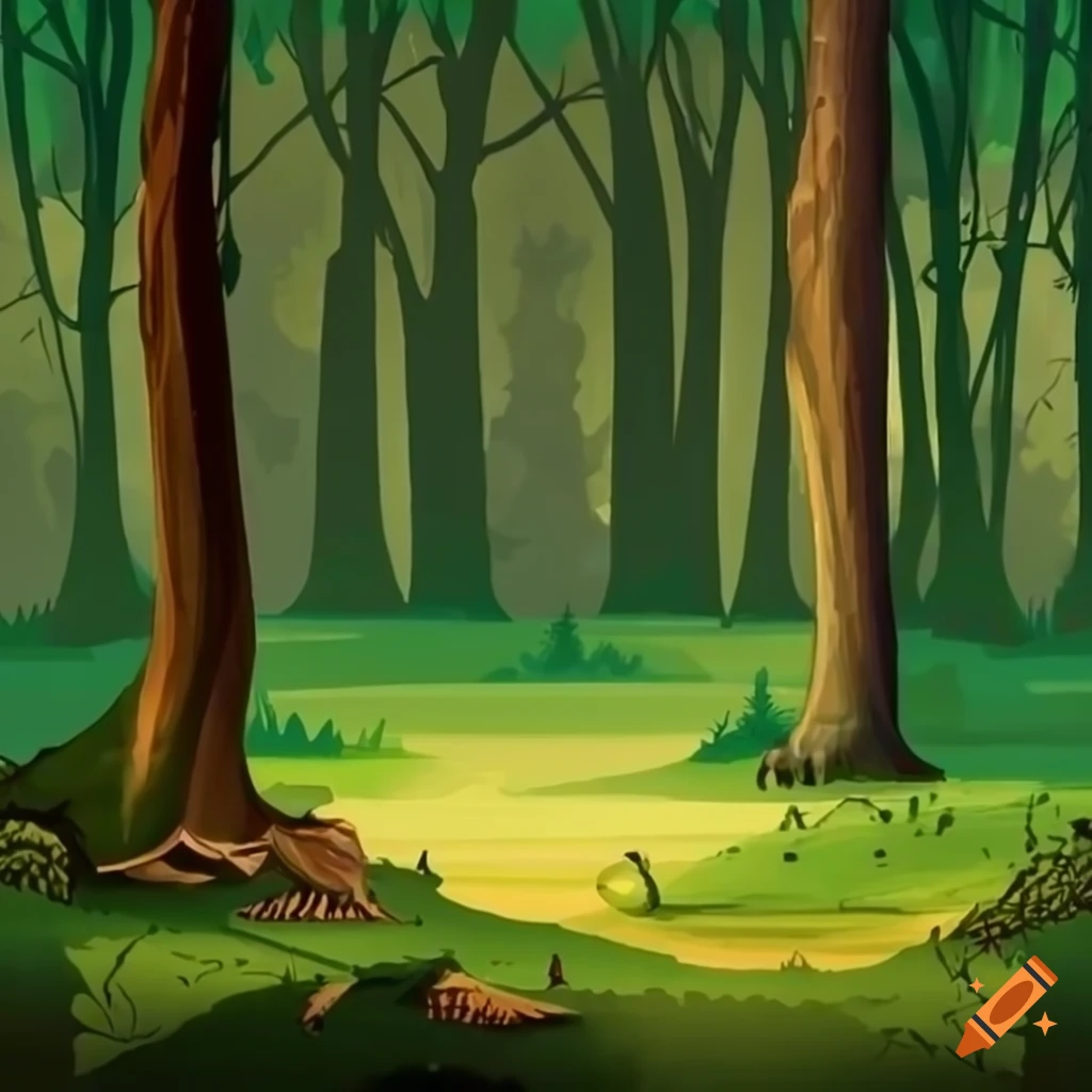 Forest scene on Craiyon